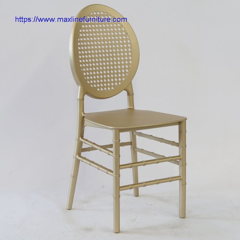 Modern Gold Hotel Restaurant Wedding Banquet Furniture Dining O Back Chairs